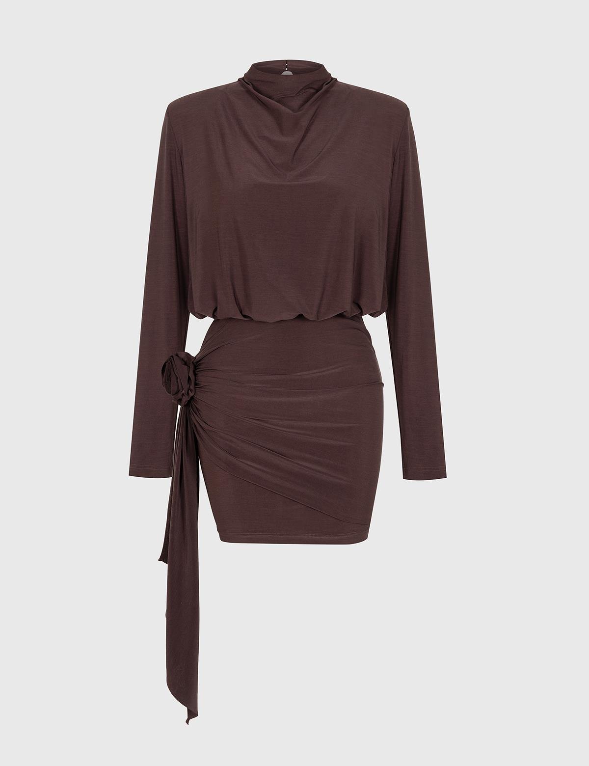 Greta Brown Women's Dress - İLVİ