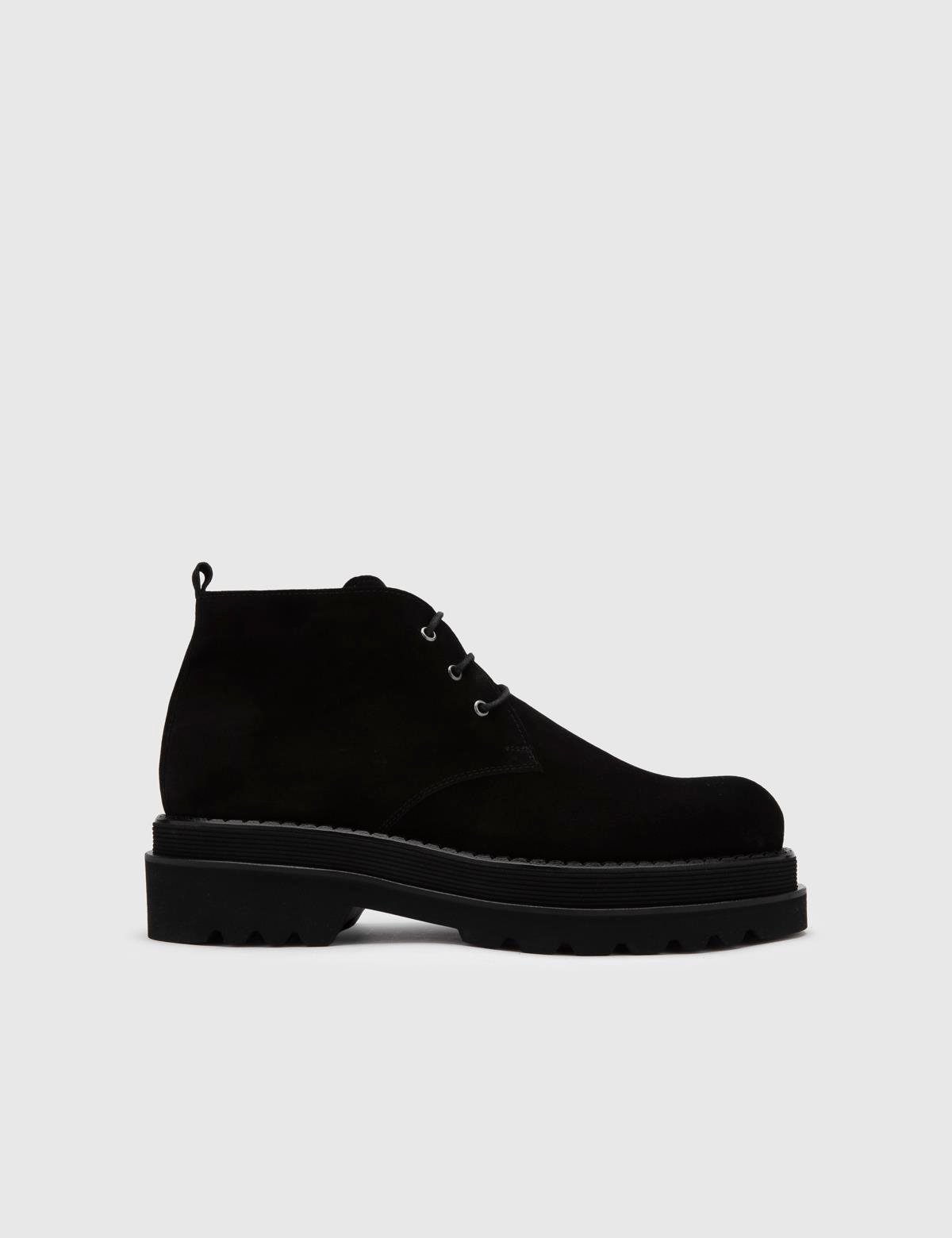 Leach Black Suede Leather Men's Boot - İLVİ