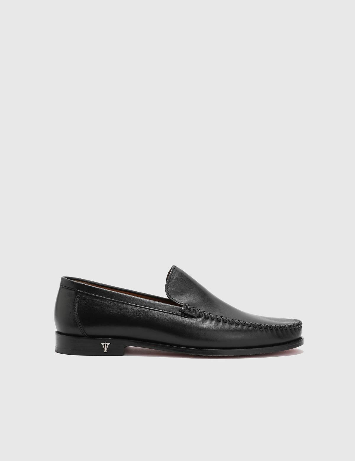 Welmer Black Leather Men's Loafer - İLVİ